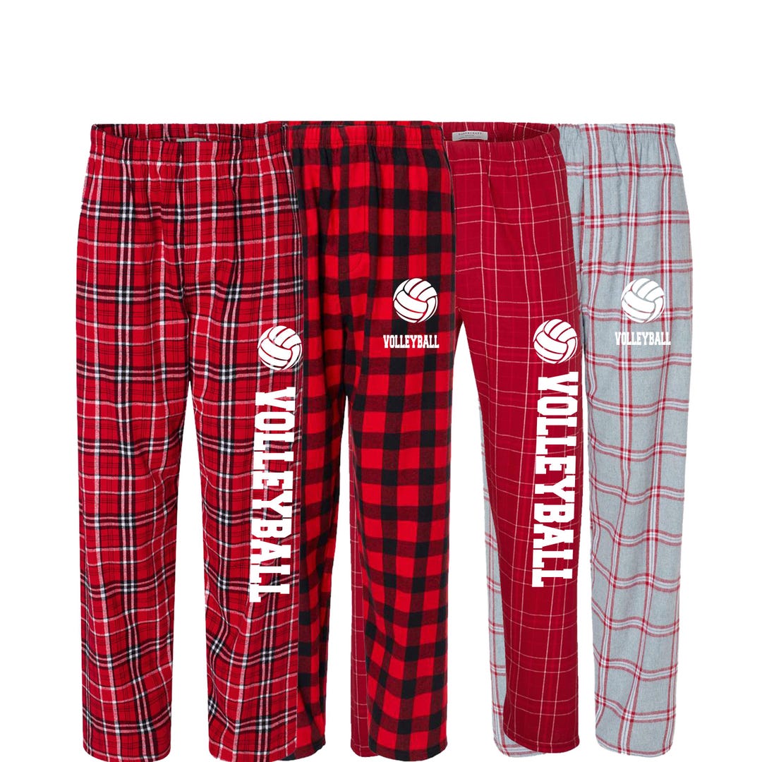 Volleyball Team Plaid Flannel Pants Team Spirit Wear Pajamas Monogram ...