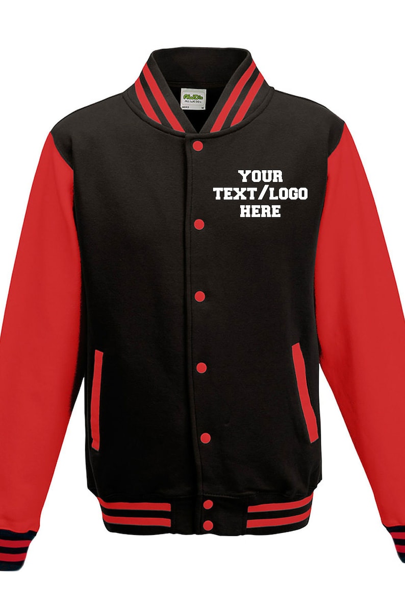 Custom Made Fire Red and Black Letterman Jacket AWDis All We | Etsy