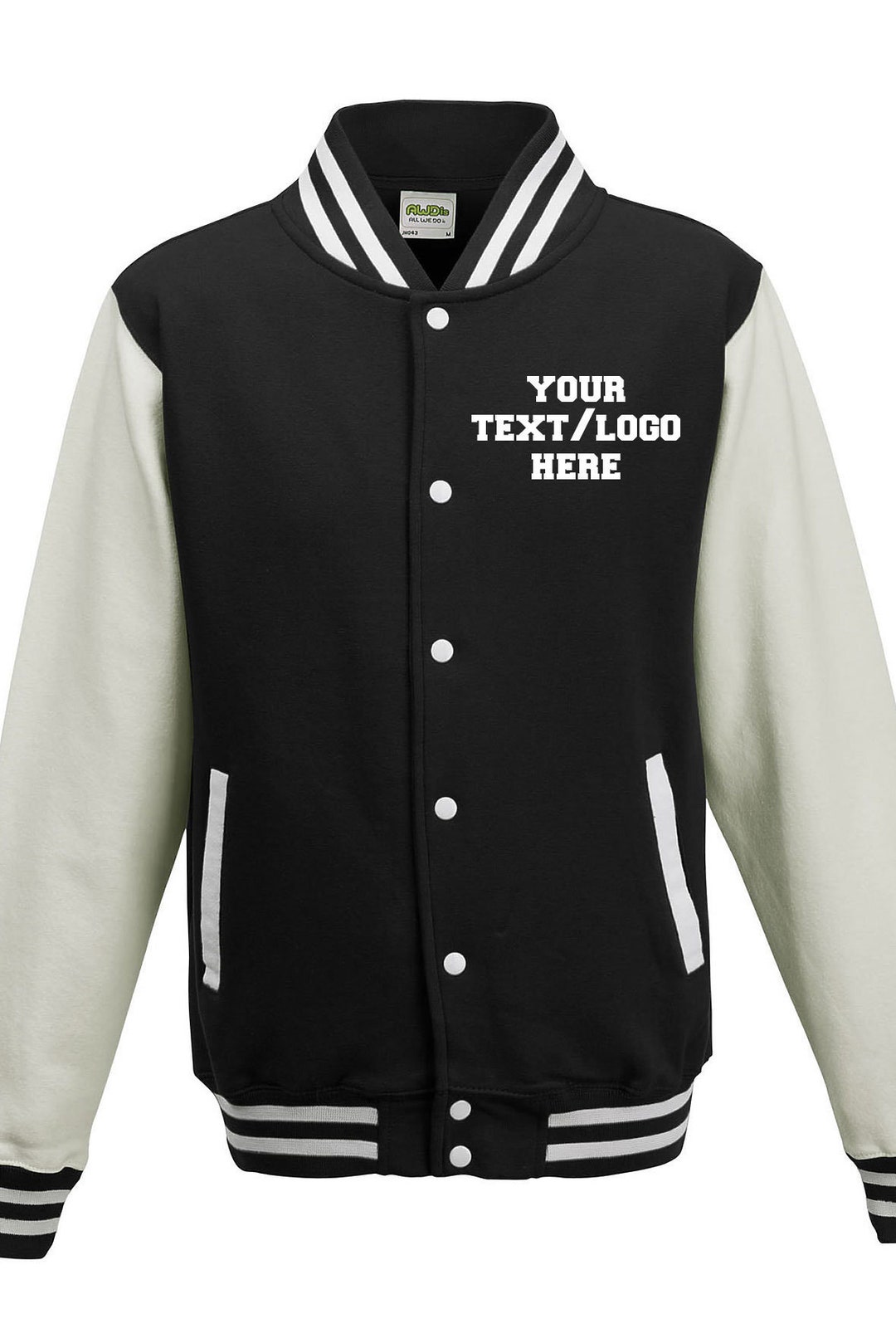 Custom Made Black and White Letterman Jacket Awdis All We Do is JHA043 ...