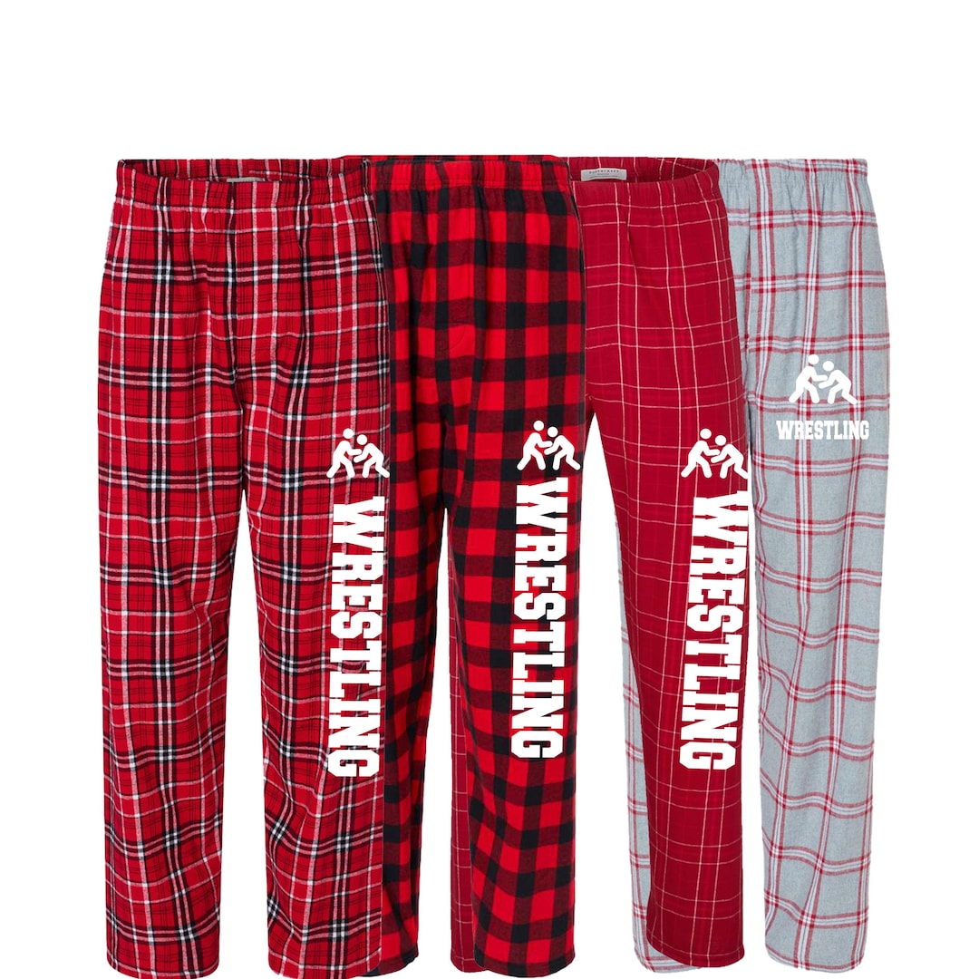 Wrestling Team Flannel Pajama Pants: Personalized Plaid Team Spirit ...