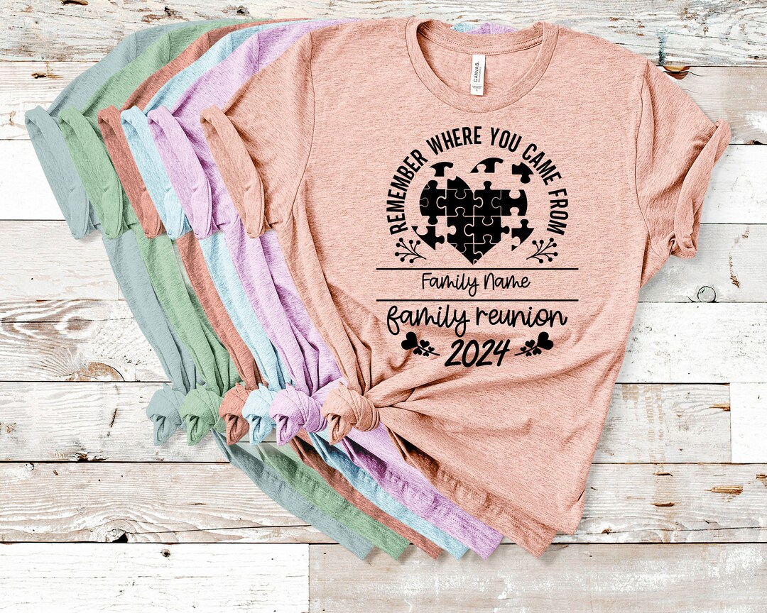Personalized Family Reunion T-shirts: Heart Puzzle Design - Etsy