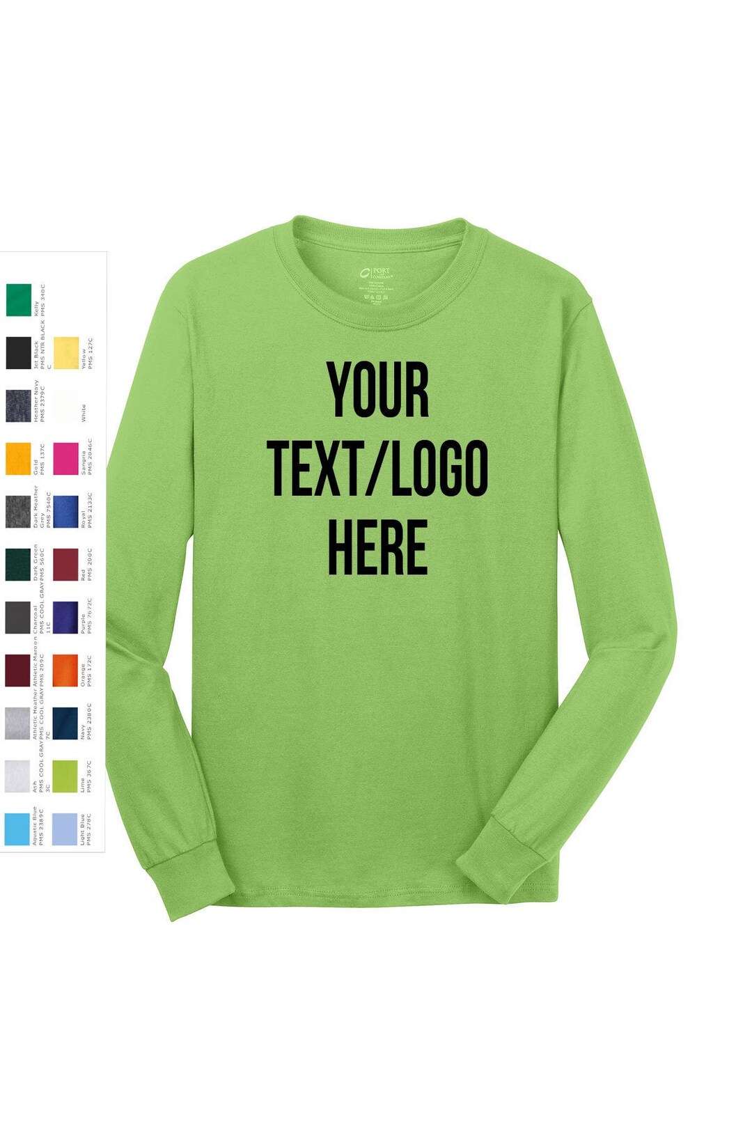Custom Long Sleeve Cotton Tee: Vinyl or Glitter Print - Adult & Youth ...