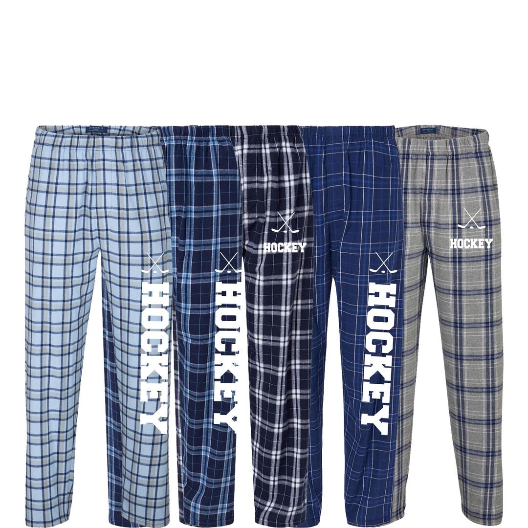 Hockey Team Plaid Flannel Pants Team Spirit Wear Pajamas Monogram ...