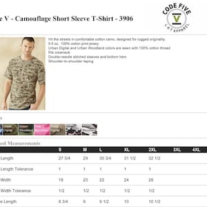 Custom Code V Camouflage Short Sleeve T-shirt 3906 Green Woodland Camo ...