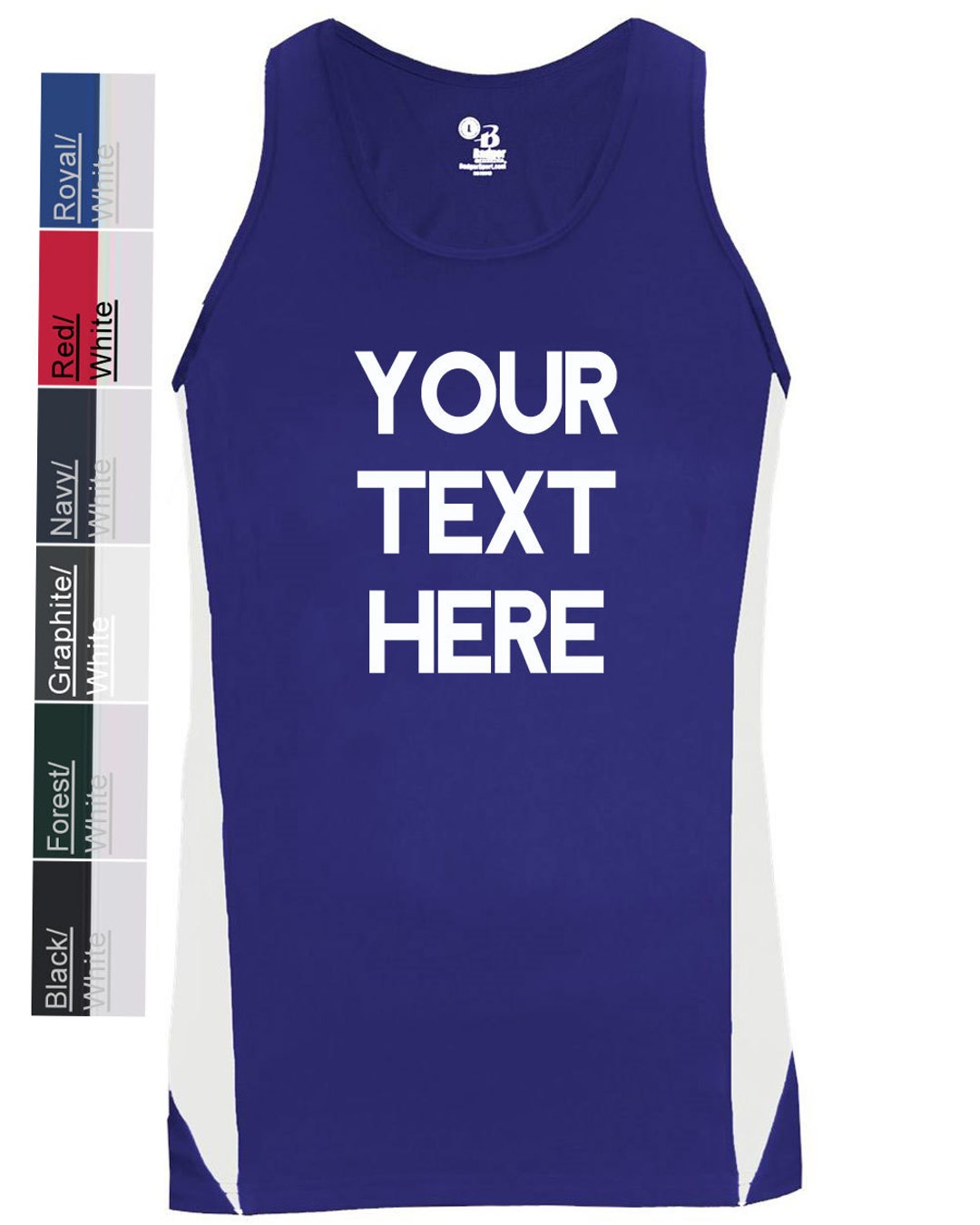 Custom Made Badger - Stride Ladies Singlet - 8967 Vinyl or Glitter ...