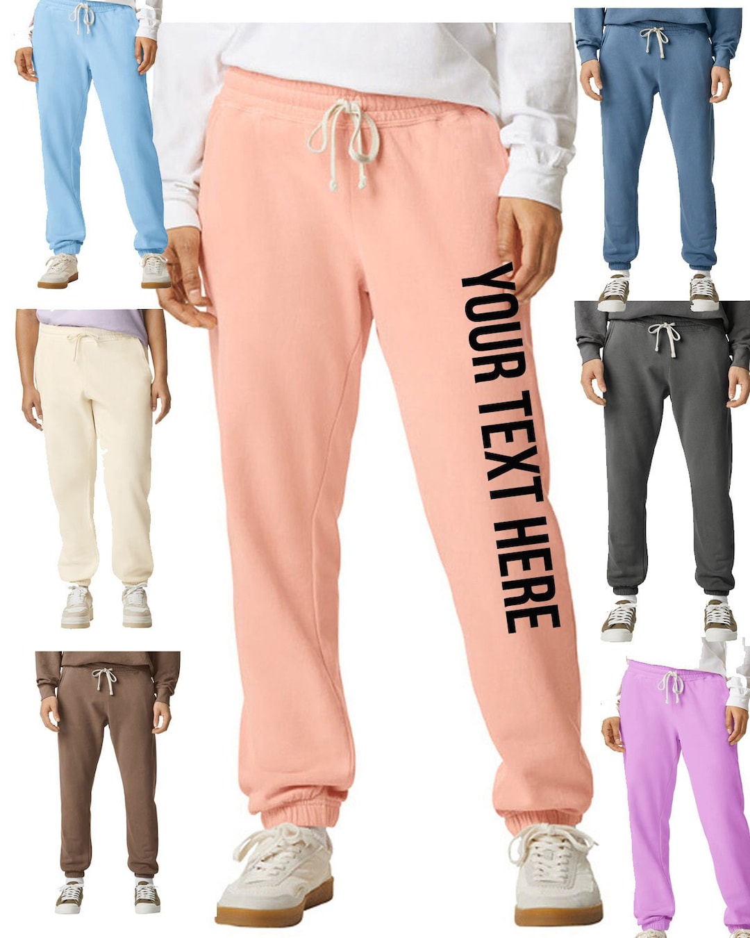 Custom Comfort Colors Fleece Sweatpants: Garment-dyed, Solid or Glitter ...