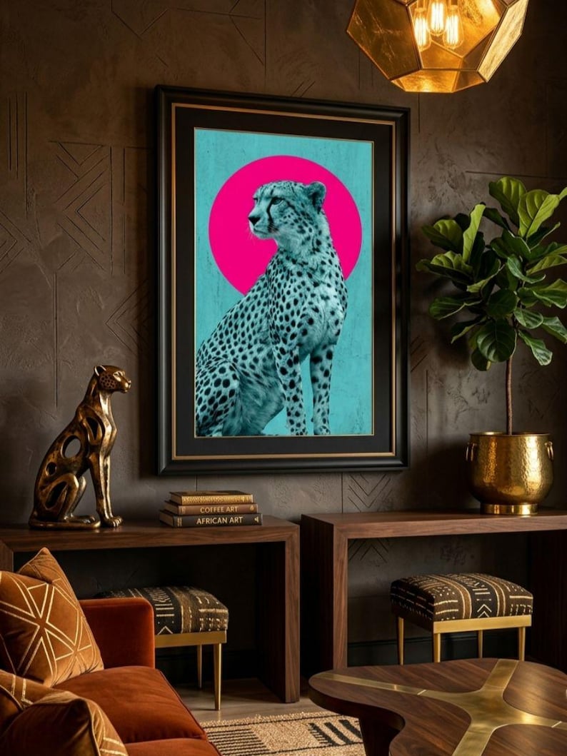 Pink Cheetah Print | Teal Pop Art Poster (digital Download) - Etsy UK