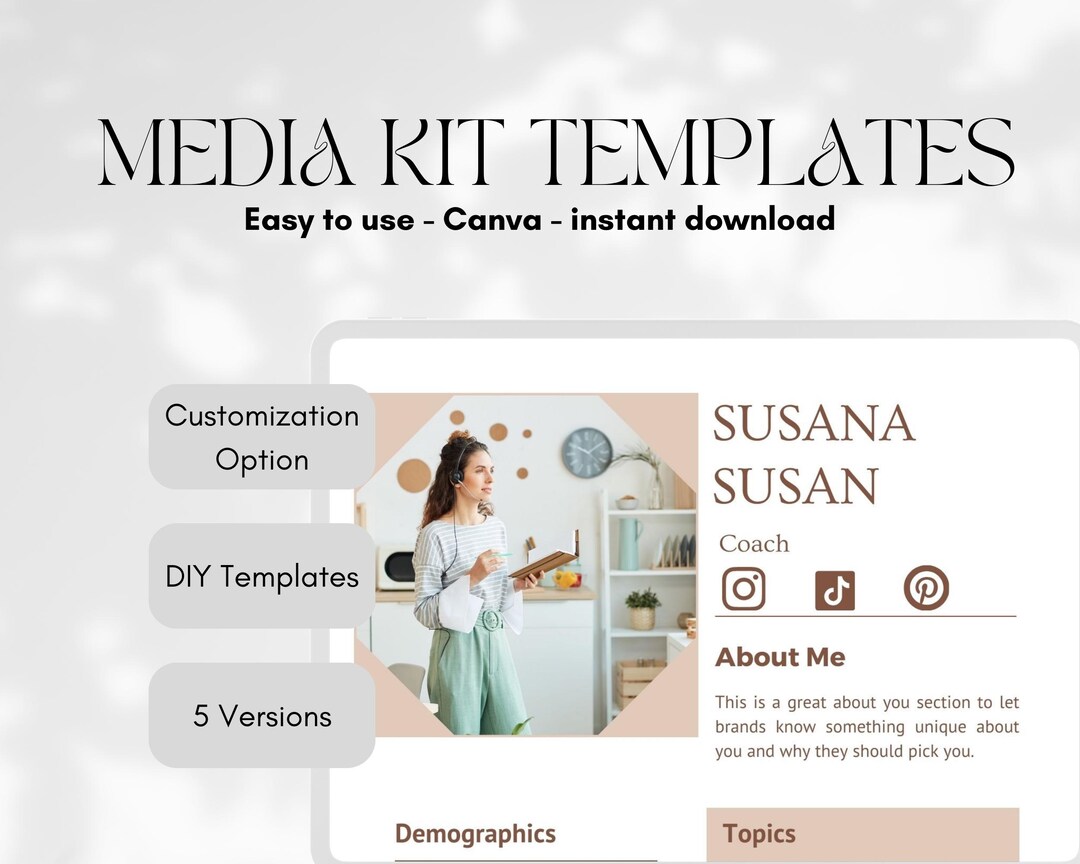 Media Kit Template Canva Press Kit for Business Owners Customizable ...