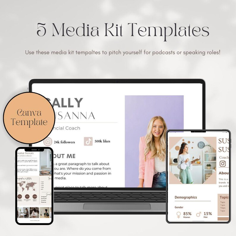 Media Kit Template Canva Press Kit for Business Owners Customizable ...