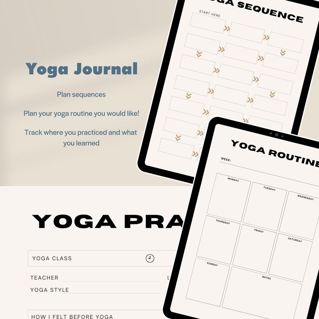 Printable Yoga Planner and Journal, Yoga Workout Planner, Wellness ...