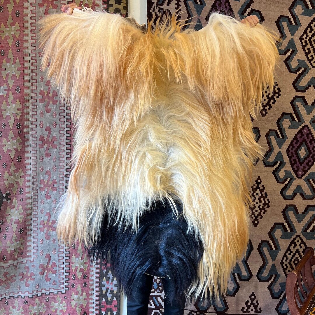 Natural Angora Goat Skin Rug Goat Hide Long Hair Goatskin Pelt Goat ...