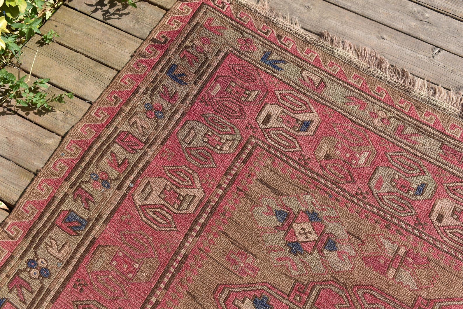 Caucasian Rug 5x9 Size Handwoven Antique Vintage Sumak Kilim 175x292cm ...