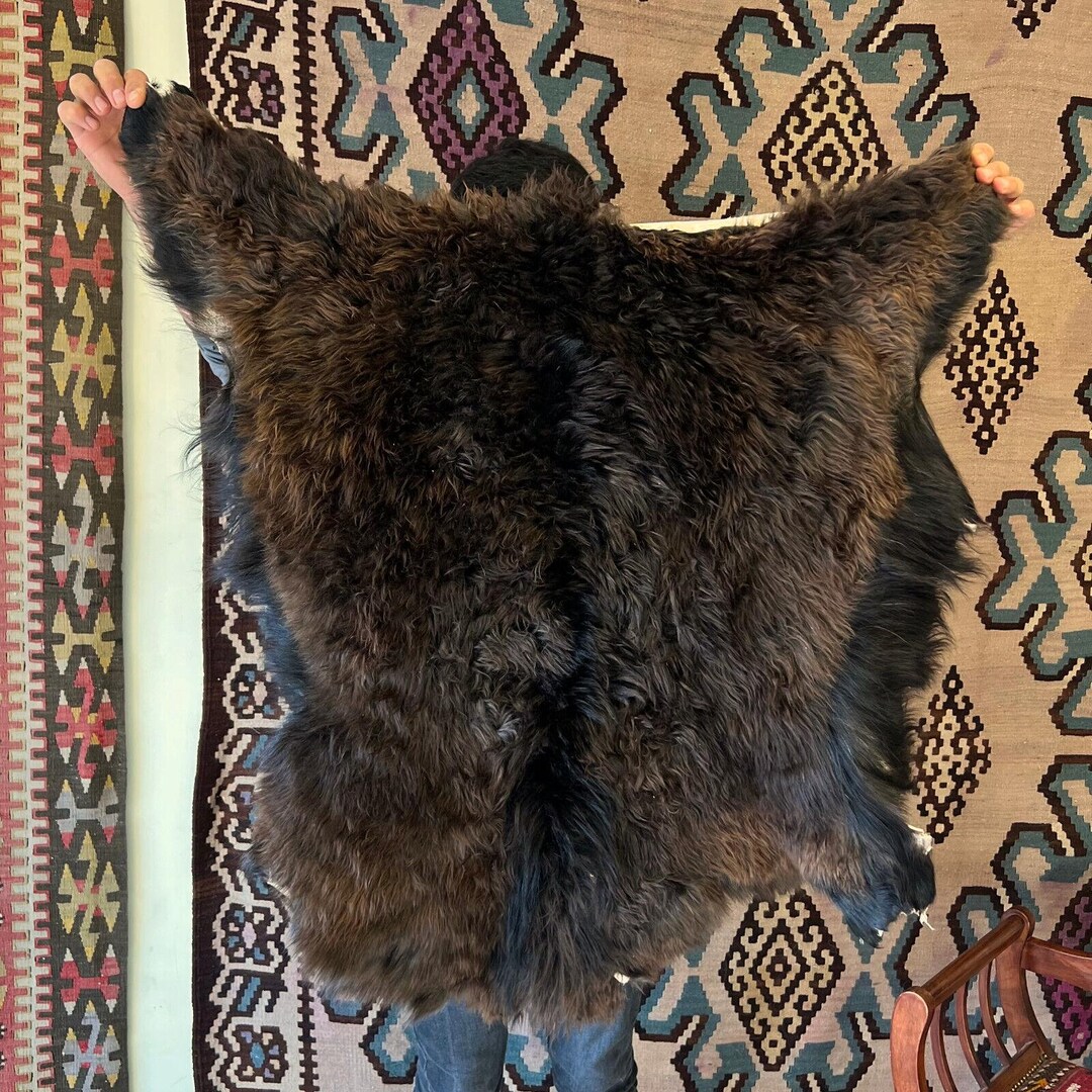 SUPER SOFT Hairs Natural Angora Goat Skin Rug Goat Hide Goatskin Pelt ...