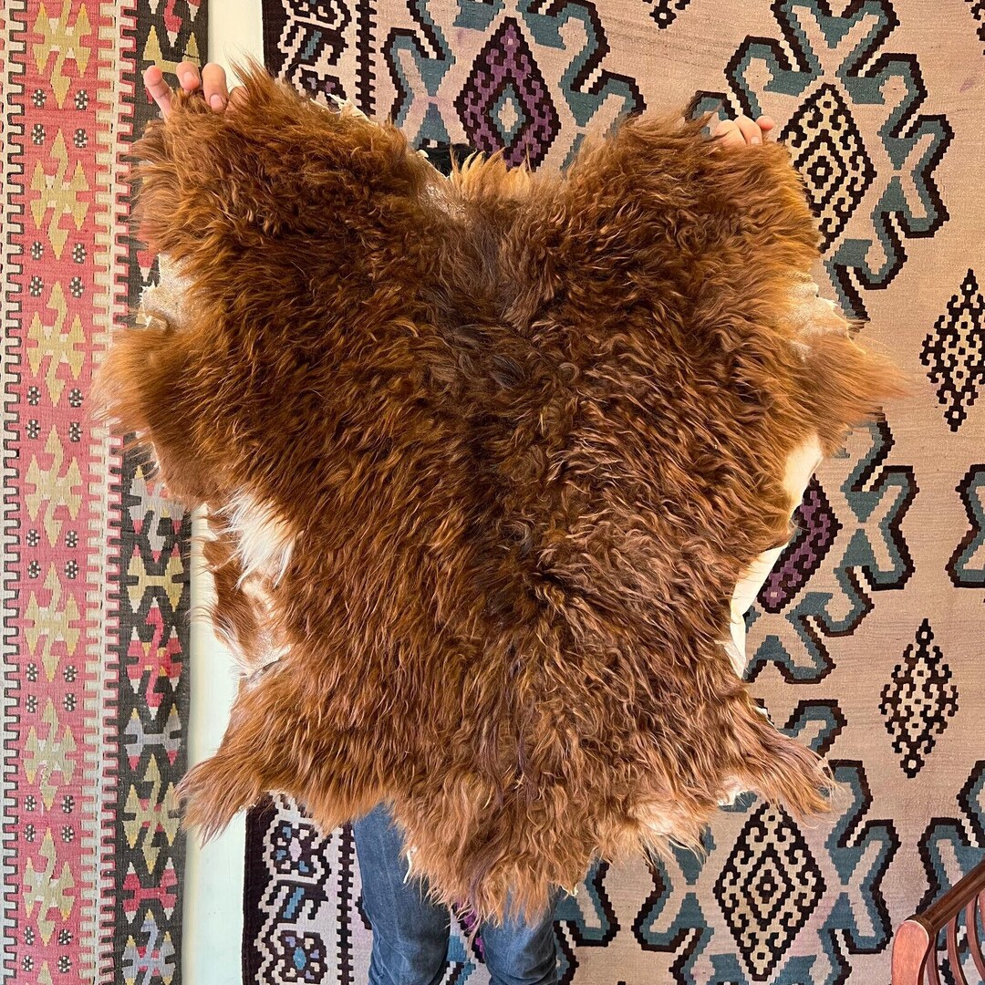 SUPER SOFT Hairs Natural Angora Goat Skin Rug Goat Hide Goatskin Pelt ...