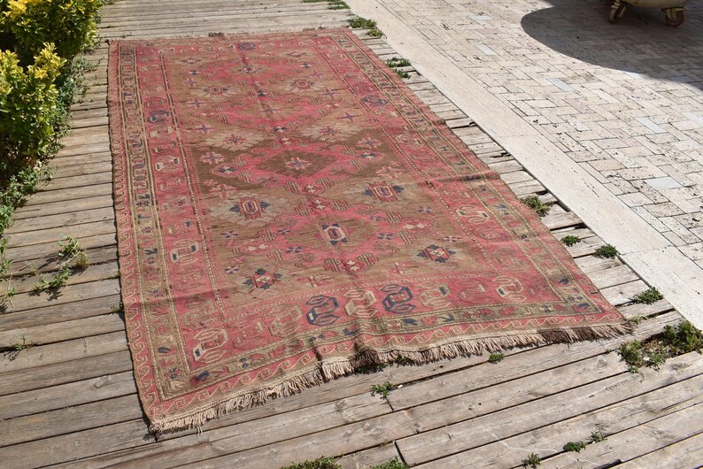 Caucasian Rug 5x9 Size Handwoven Antique Vintage Sumak Kilim 175x292cm ...