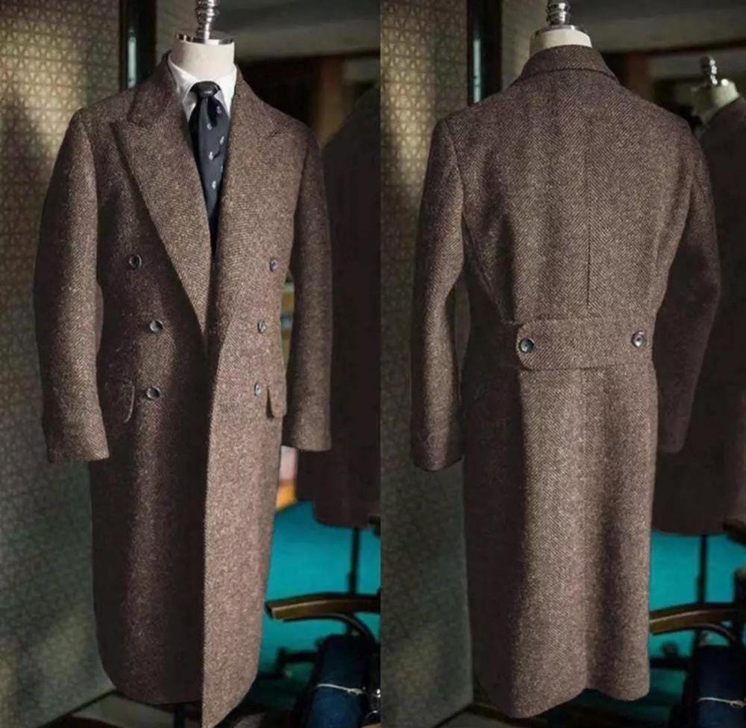 Premium Custom Long Tweed Overcoat for Men - Etsy