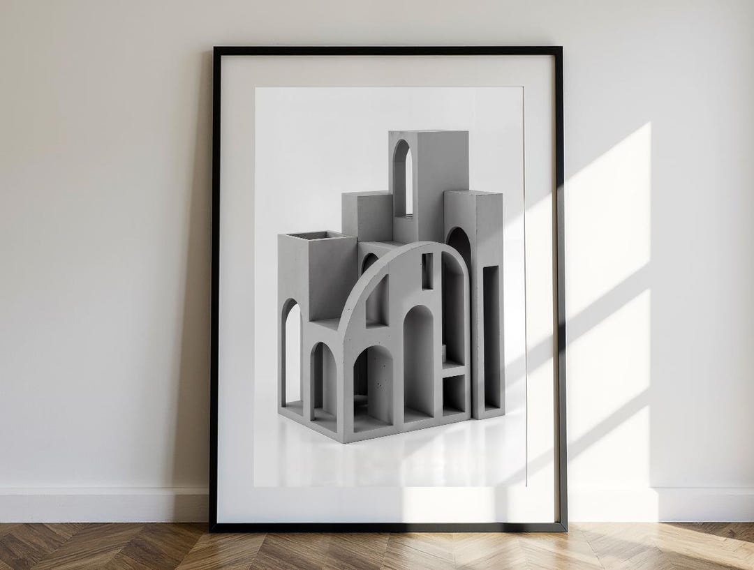 Architectural Sculpture Art Print | Industrial Spatial Form Poster ...