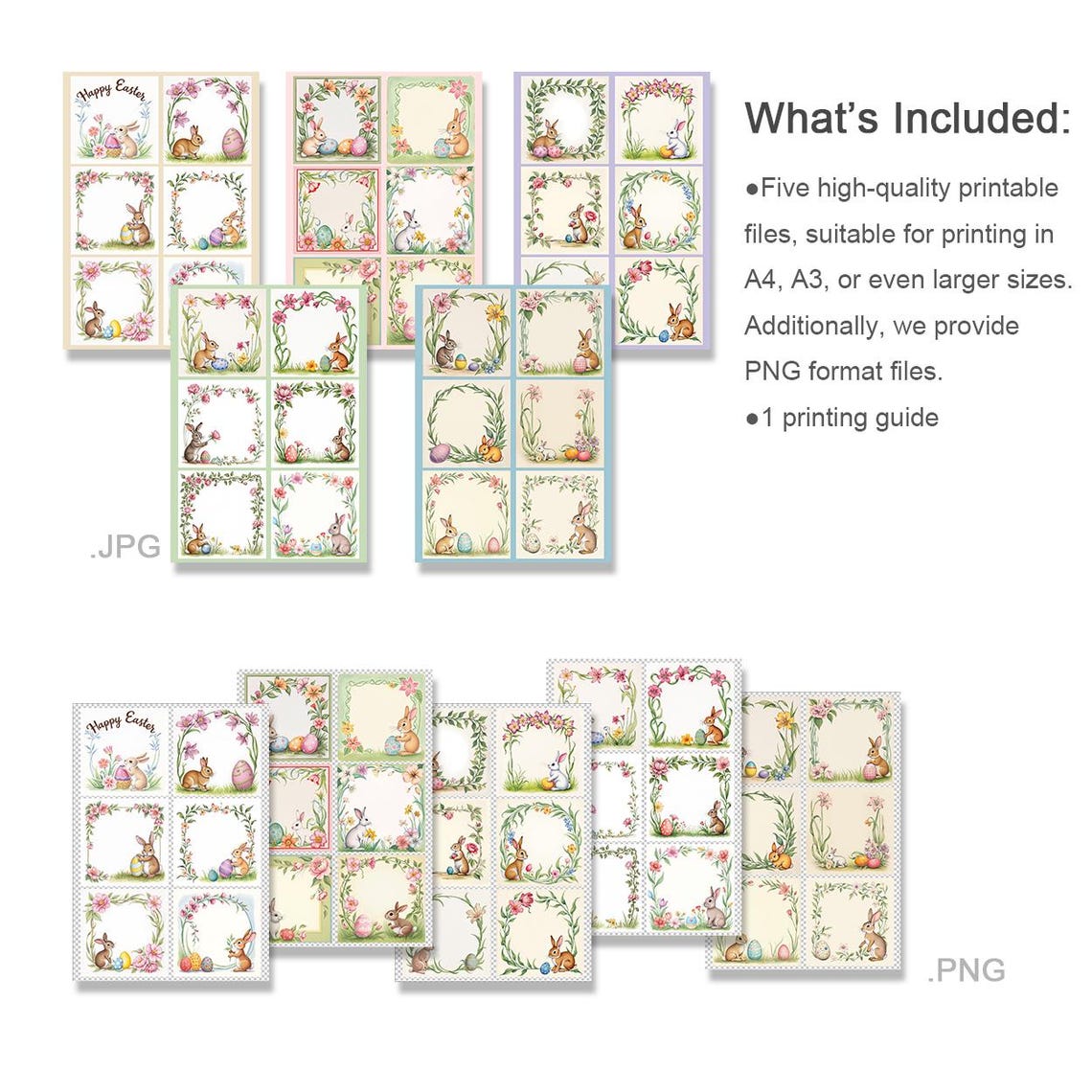 Vintage Easter Printable Note Cards – Digital Download for DIY ...