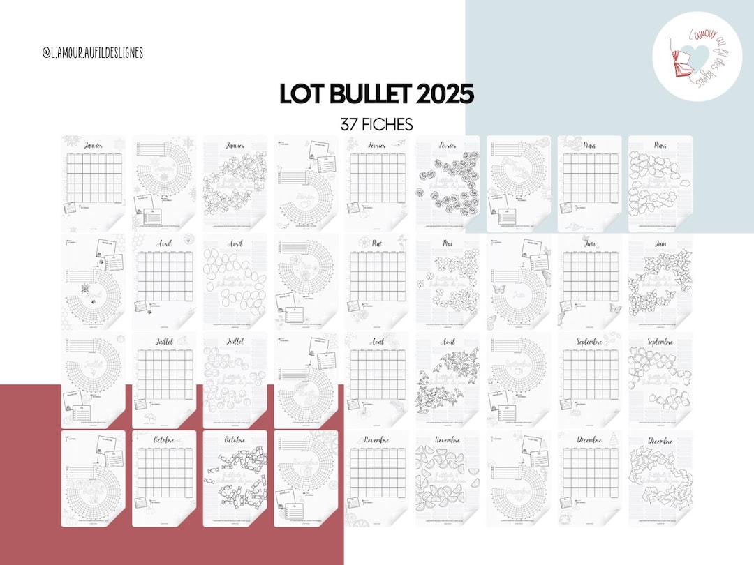 Logbook 2025 Bullet Printable Journal Notebook Digital Pages A5 A4 ...