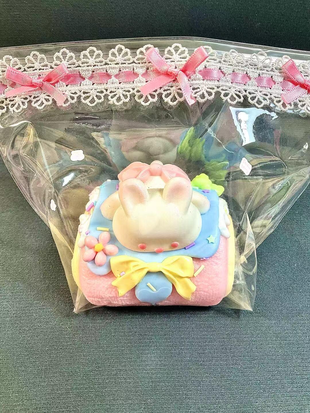 Bunny Swiss Roll Taba Squishy | Handmade Squeeze Toy | Stress Relief ...