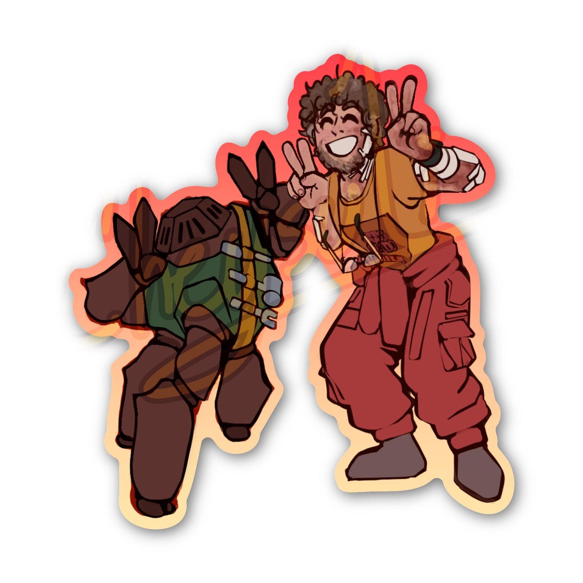 Ryland and Rocky Peace Sign Sticker - Etsy