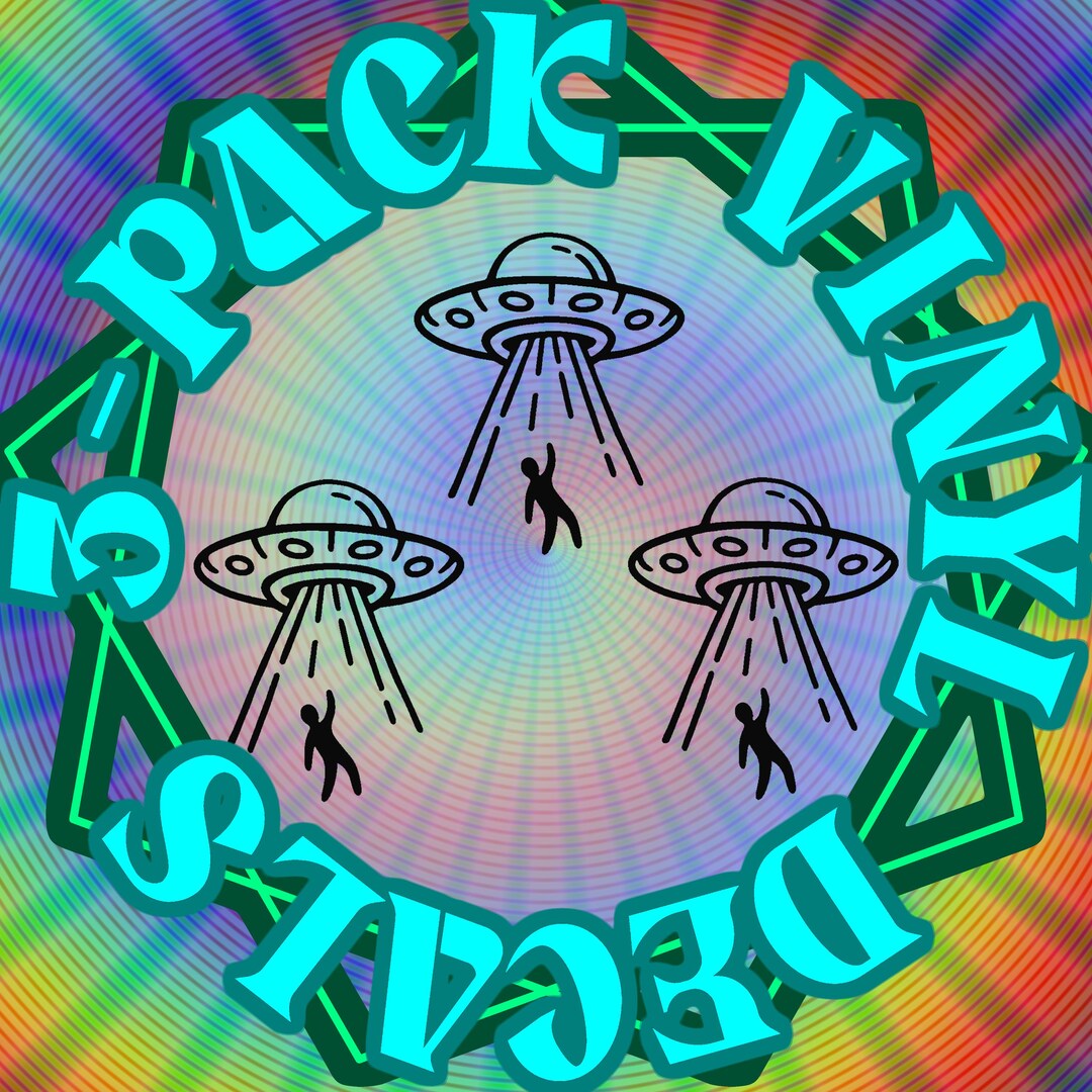 3-PACK | UFO Abduction 4" Vinyl Decal - Etsy