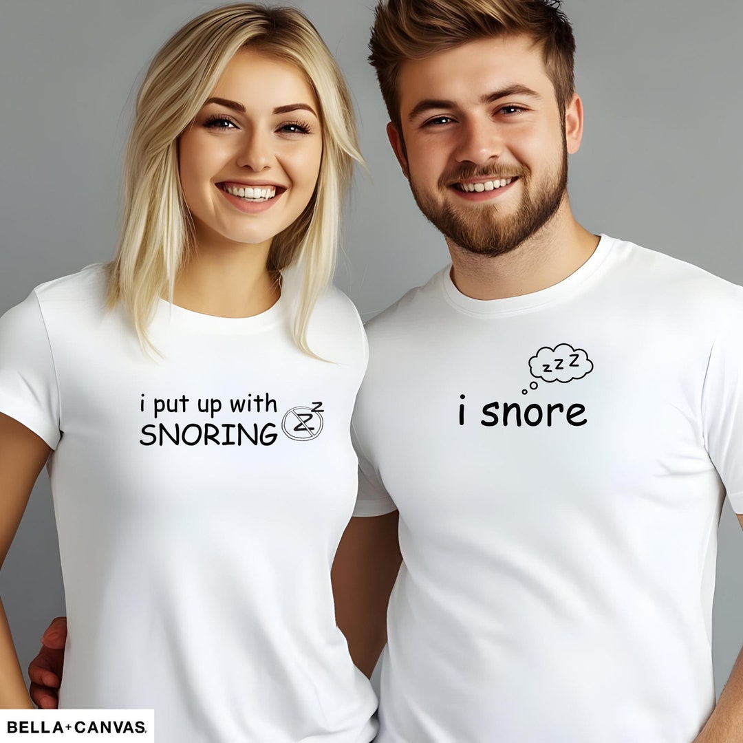 Funny Couple T-shirt i Snore Matching Couples Valentine's Day Gift ...