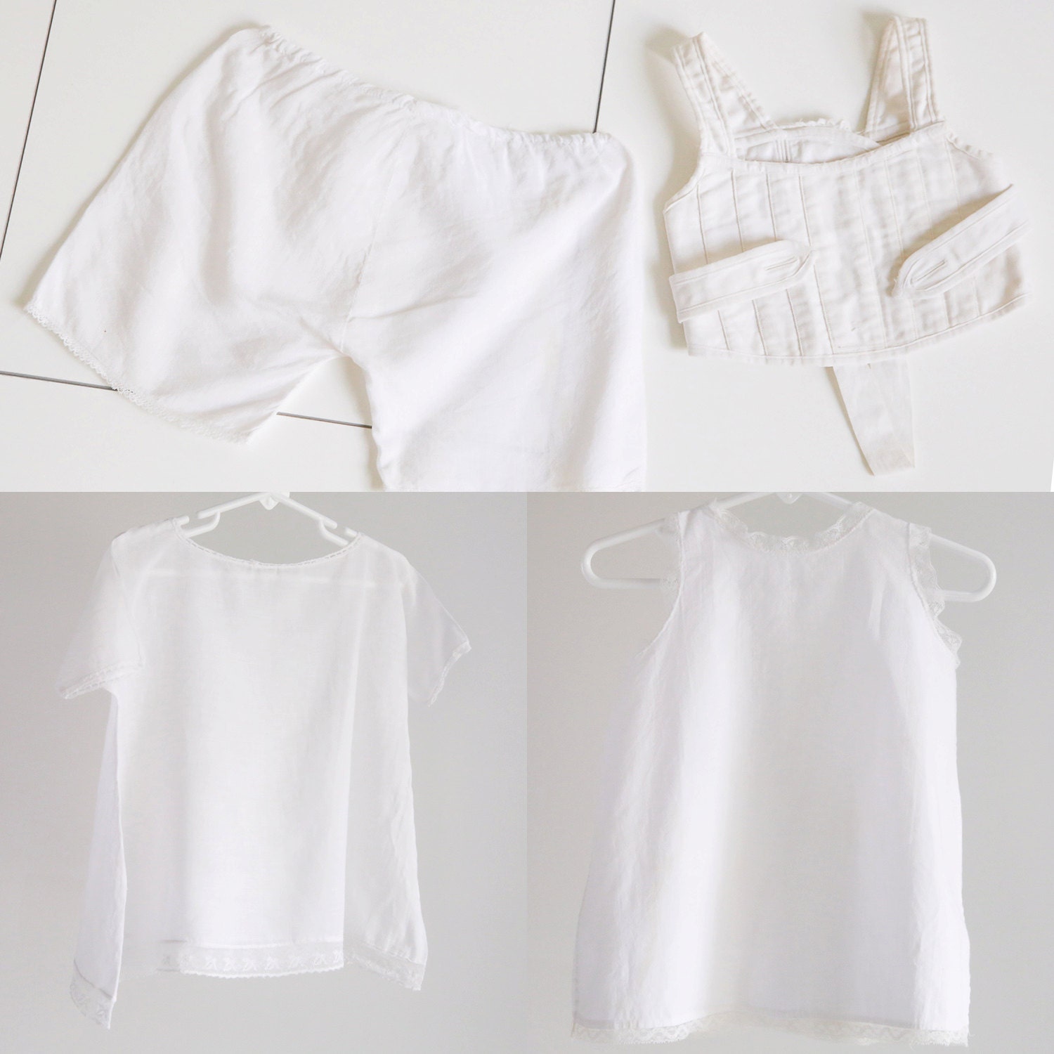 Vintage Baby Set Rare Corset Stay 2 Linen Tops Shorts - Etsy Canada