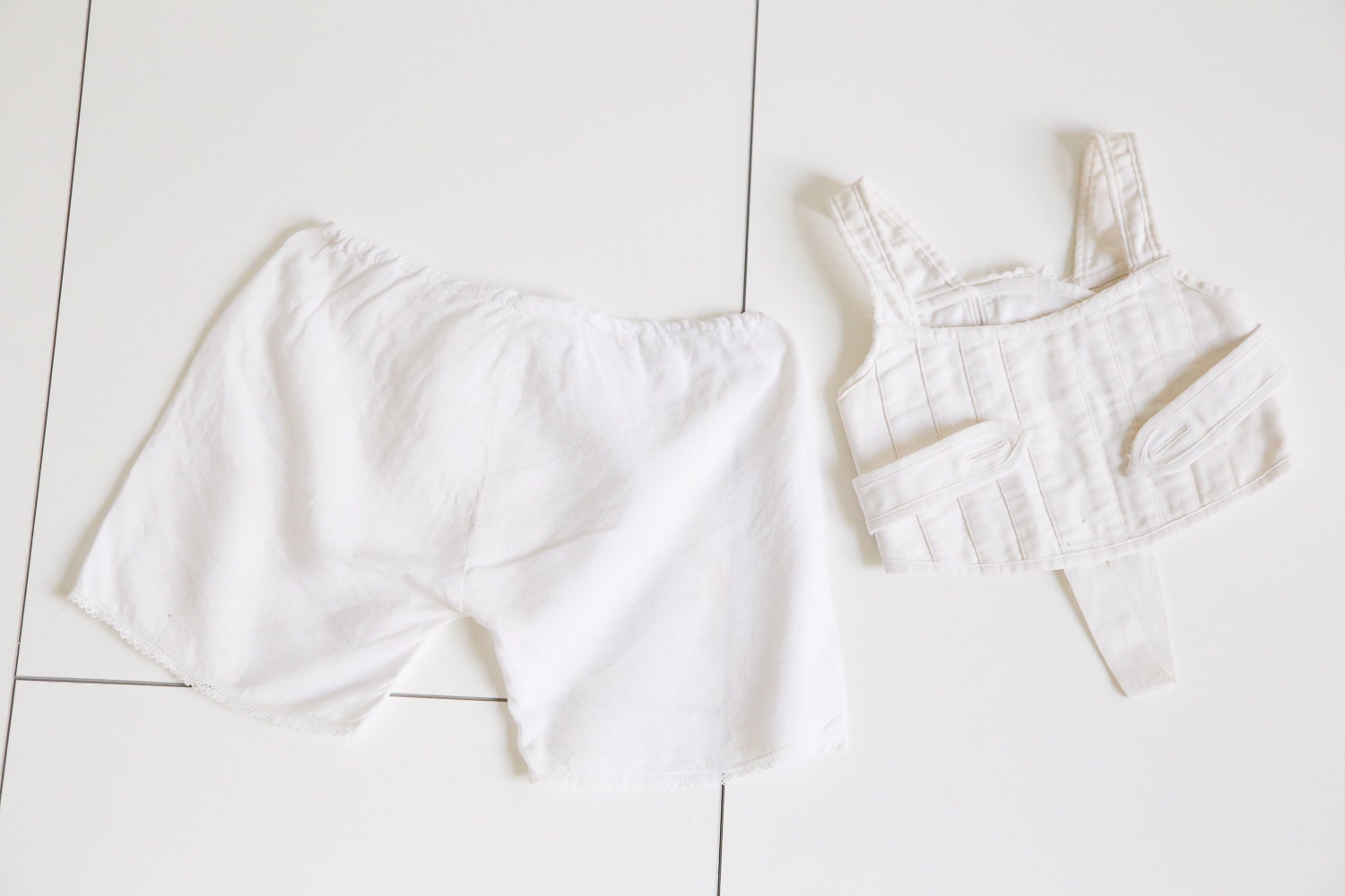 Vintage Baby Set Rare Corset Stay 2 Linen Tops Shorts - Etsy Canada
