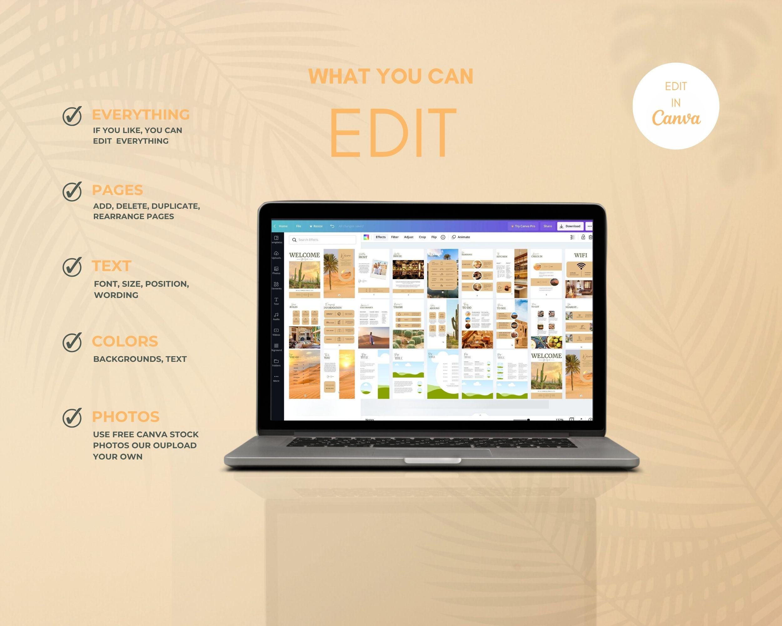 Welcome Book Template, Vacation Rental Manual, Home Hosting Guide ...