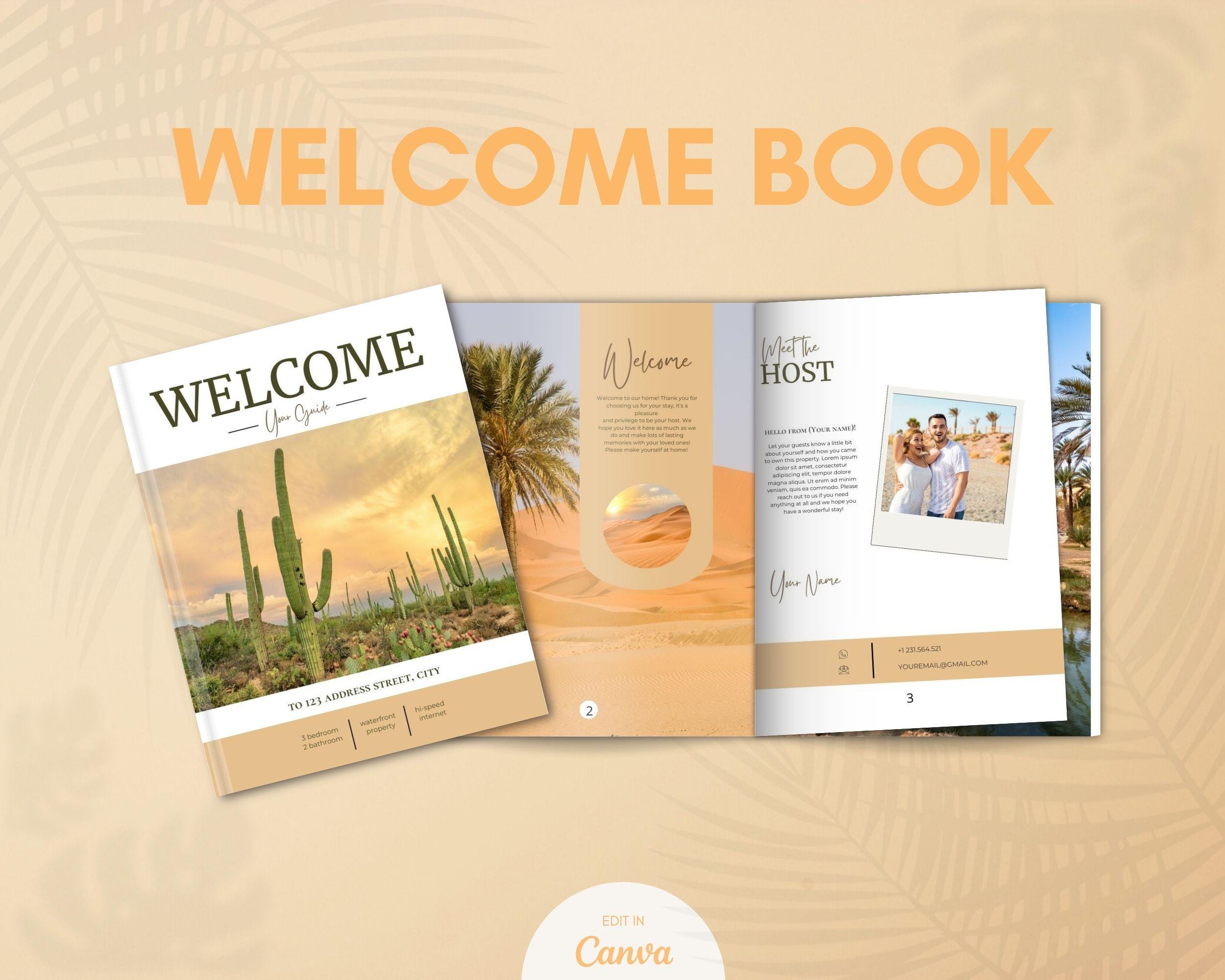Welcome Book Template, Vacation Rental Manual, Home Hosting Guide ...