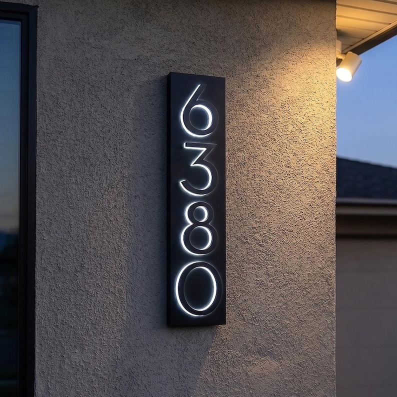 Personalized Vertical Backlit Floating Plaque: Metal Illuminated LED ...