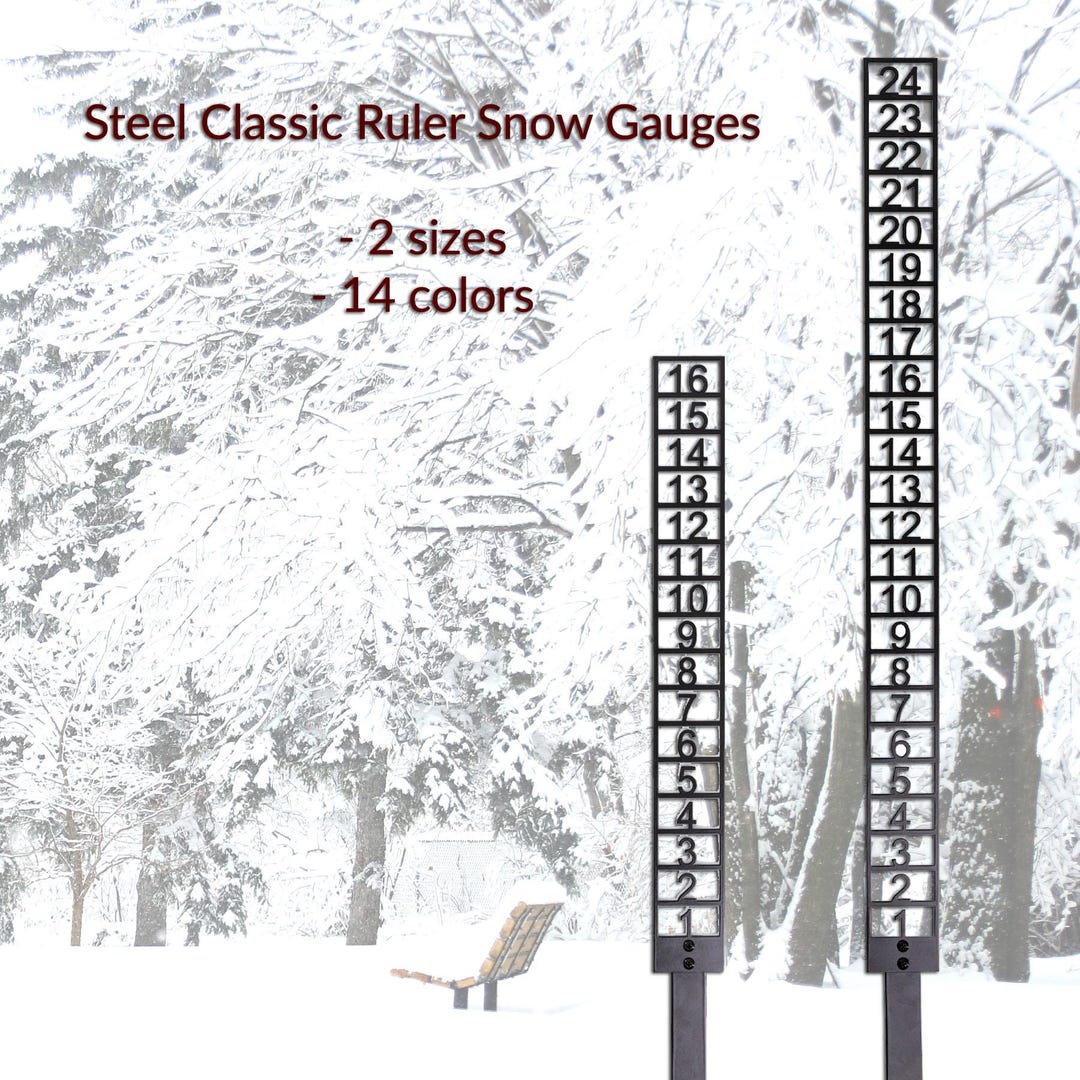 Steel Classic Snow Gauge, Durable Metal Winter Snow Ruler, Rust ...