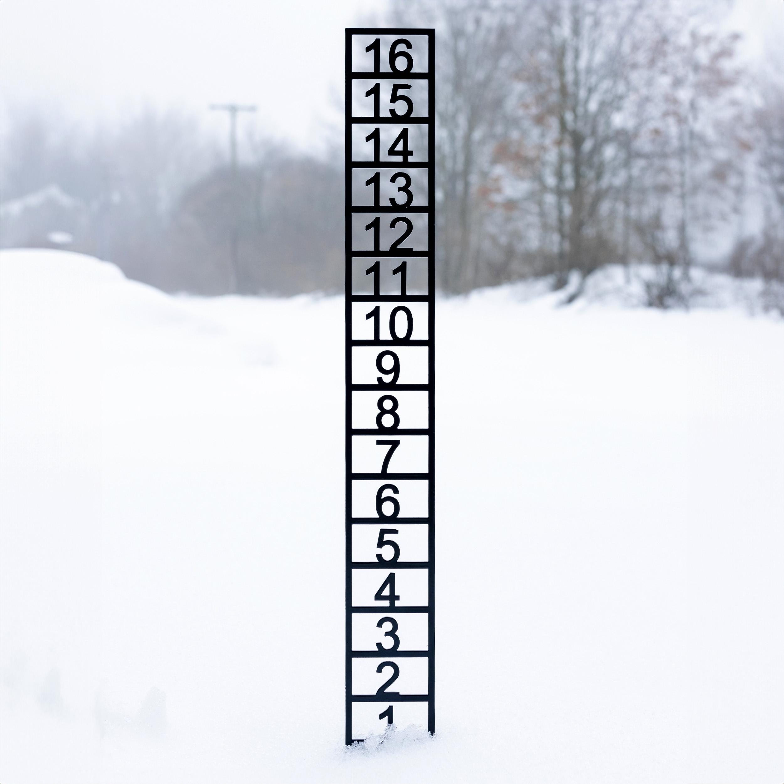 Steel Classic Snow Gauge - 2 Sizes: Metal Winter Snow Ruler, Rust ...