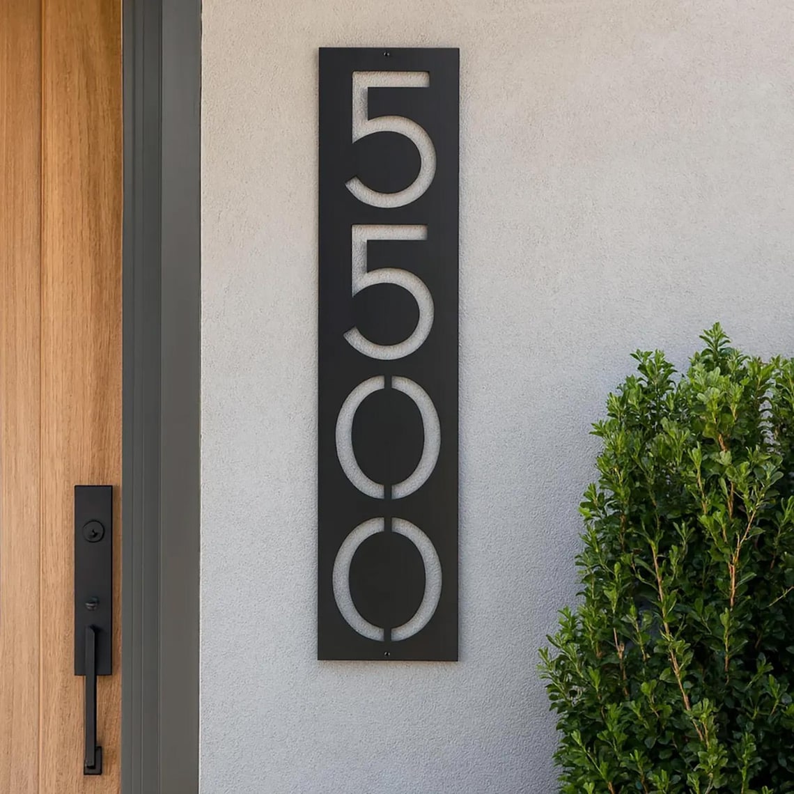 Custom Steel Vertical Modern Address Plaques - 1-5 Digits: Laser Cut ...