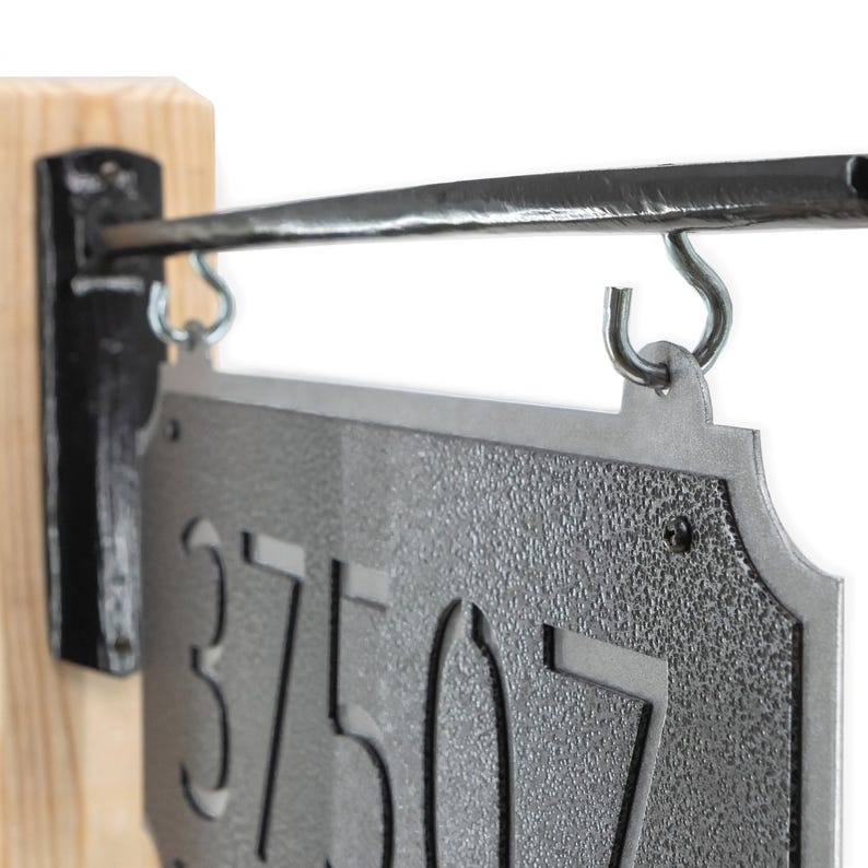 Aluminum Hanging Bar With Hooks - 2 Sizes: Address Sign Metal Holder ...
