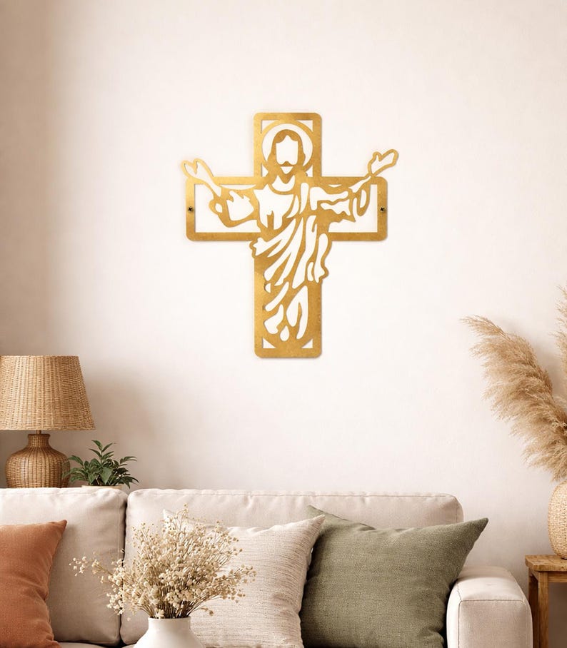 Steel Cross Signs - 5 Styles: Metal Jesus Crucifix Wall Plaque ...
