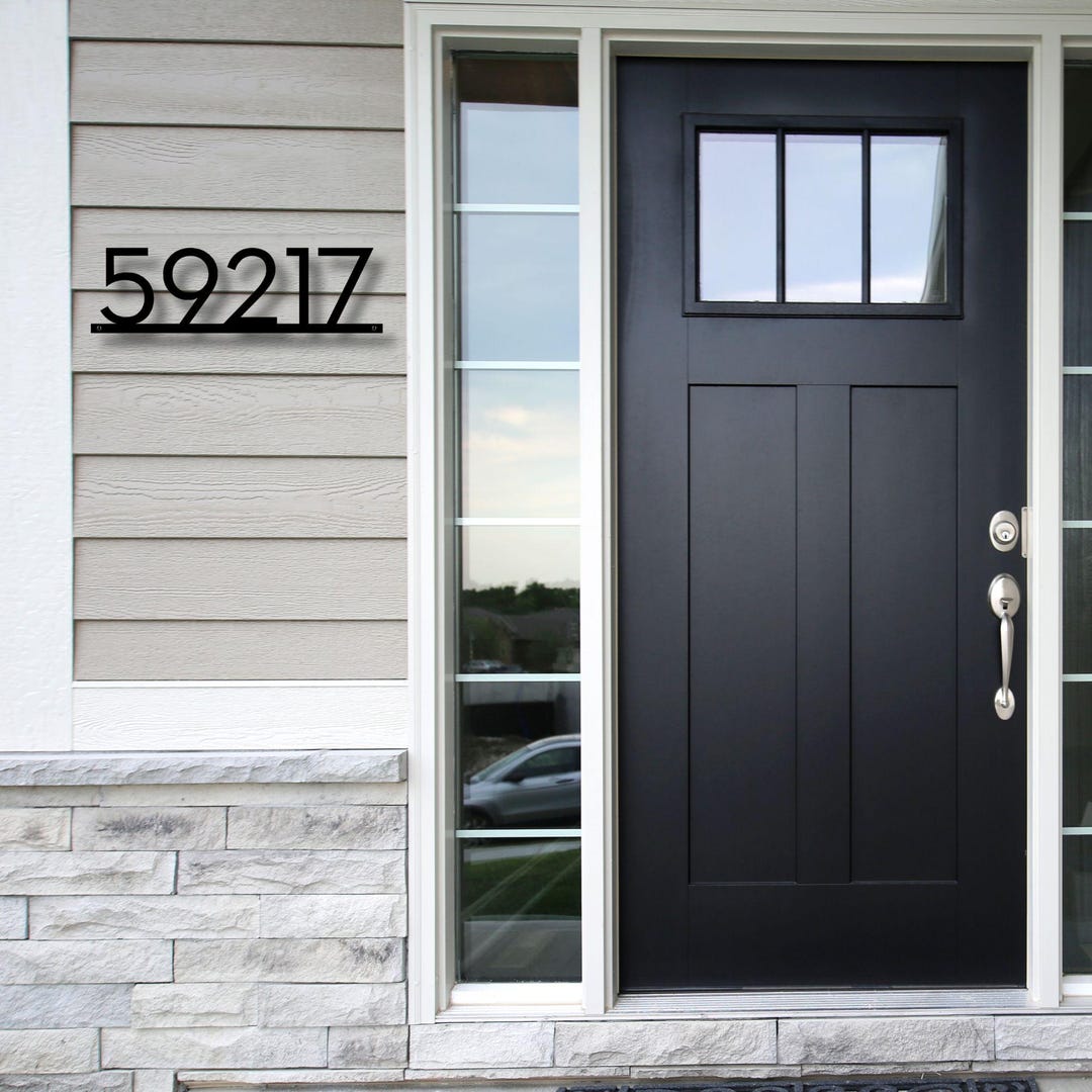 Steel Custom House Numbers Address Sign - 2 Fonts, Personalized Metal ...