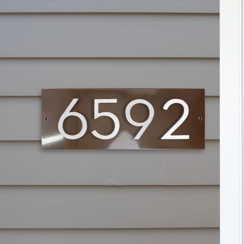 Personalized Horizontal Floating Modern Address Plaques - 1-5 Digits ...