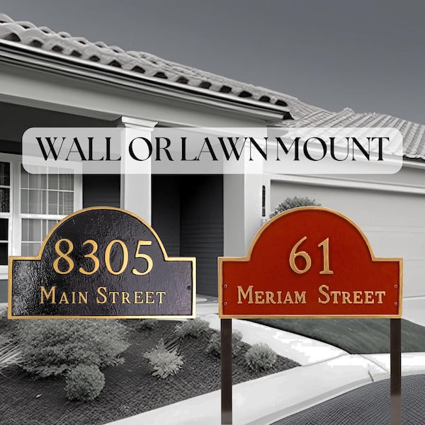 House Number Plaque Arch - Etsy