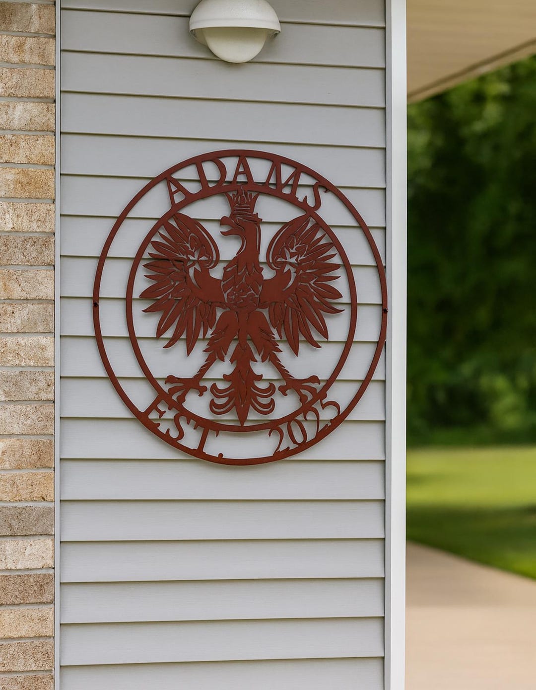 Custom Steel 16" & up Circle Polish Falcon Name Sign: Personalized ...