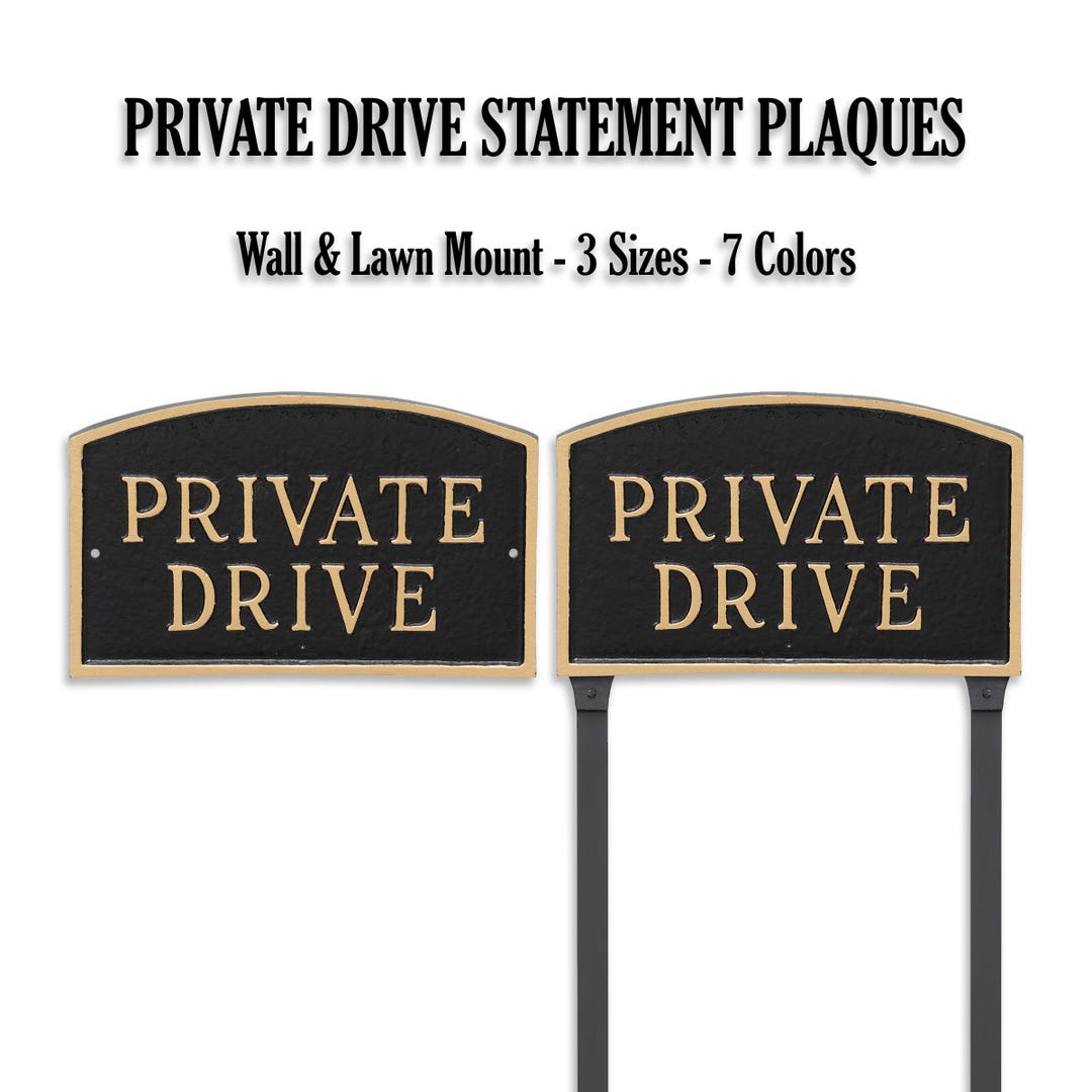 Private Drive Aluminum Arch Statement Plaques: Wall or Lawn Mount, Home ...