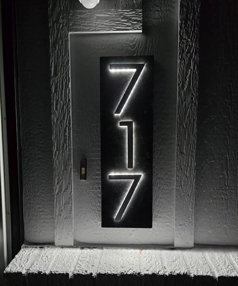 Personalized Vertical Backlit Floating Plaque: Metal Illuminated LED ...