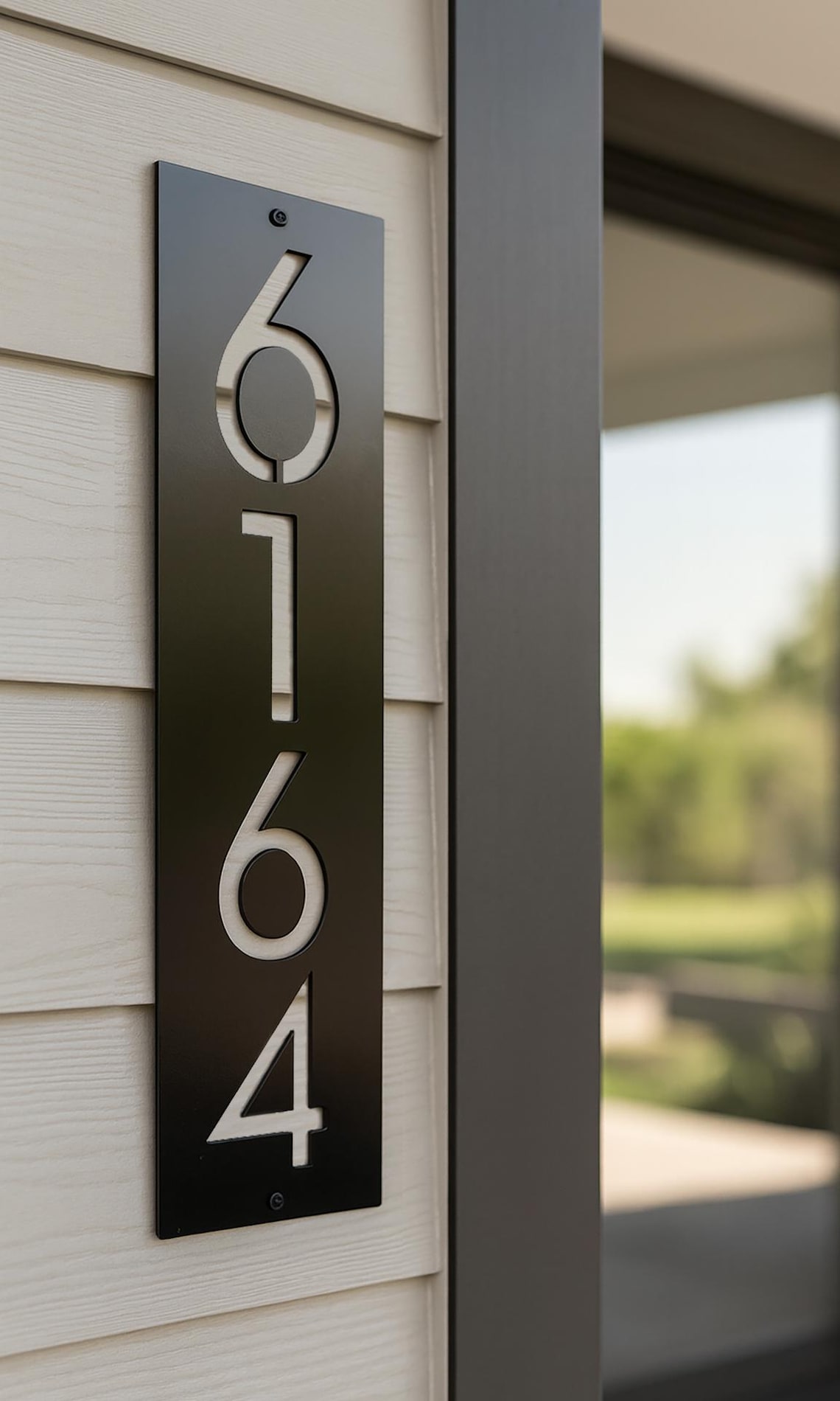 Custom Steel Vertical Modern Address Plaques - 1-5 Digits: Laser Cut ...