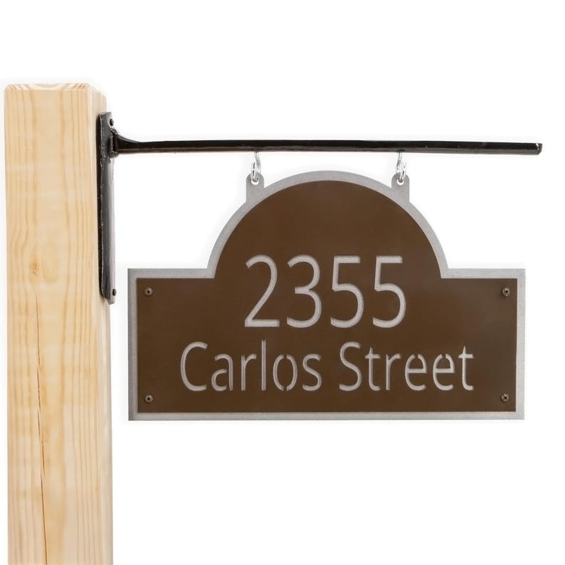 Aluminum Hanging Bar With Hooks - 2 Sizes: Address Sign Metal Holder ...