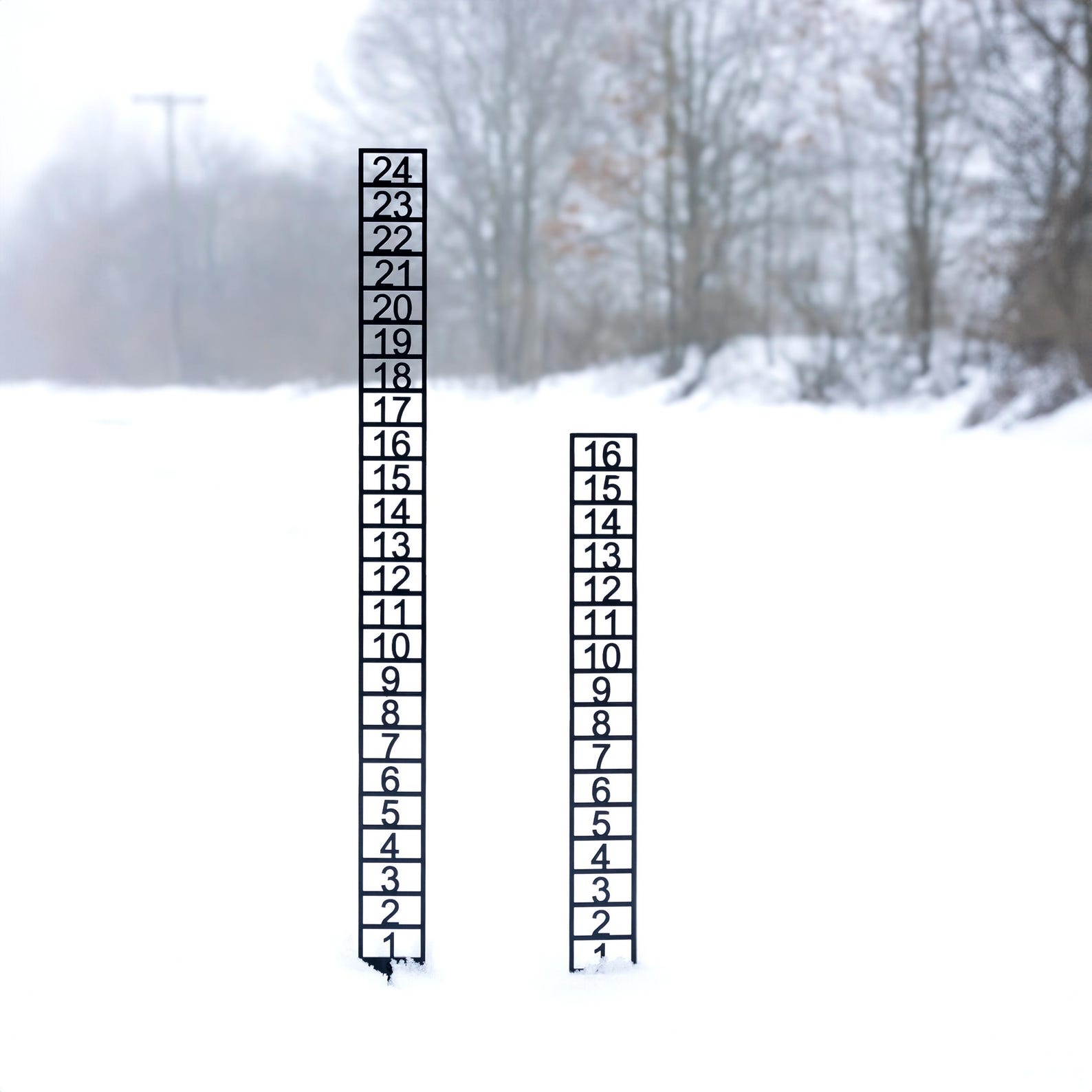 Steel Classic Snow Gauge - 2 Sizes: Metal Winter Snow Ruler, Rust ...