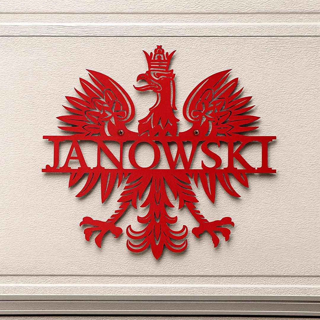 Custom Steel 16" & up Split Emblem Polish Falcon Name Sign ...