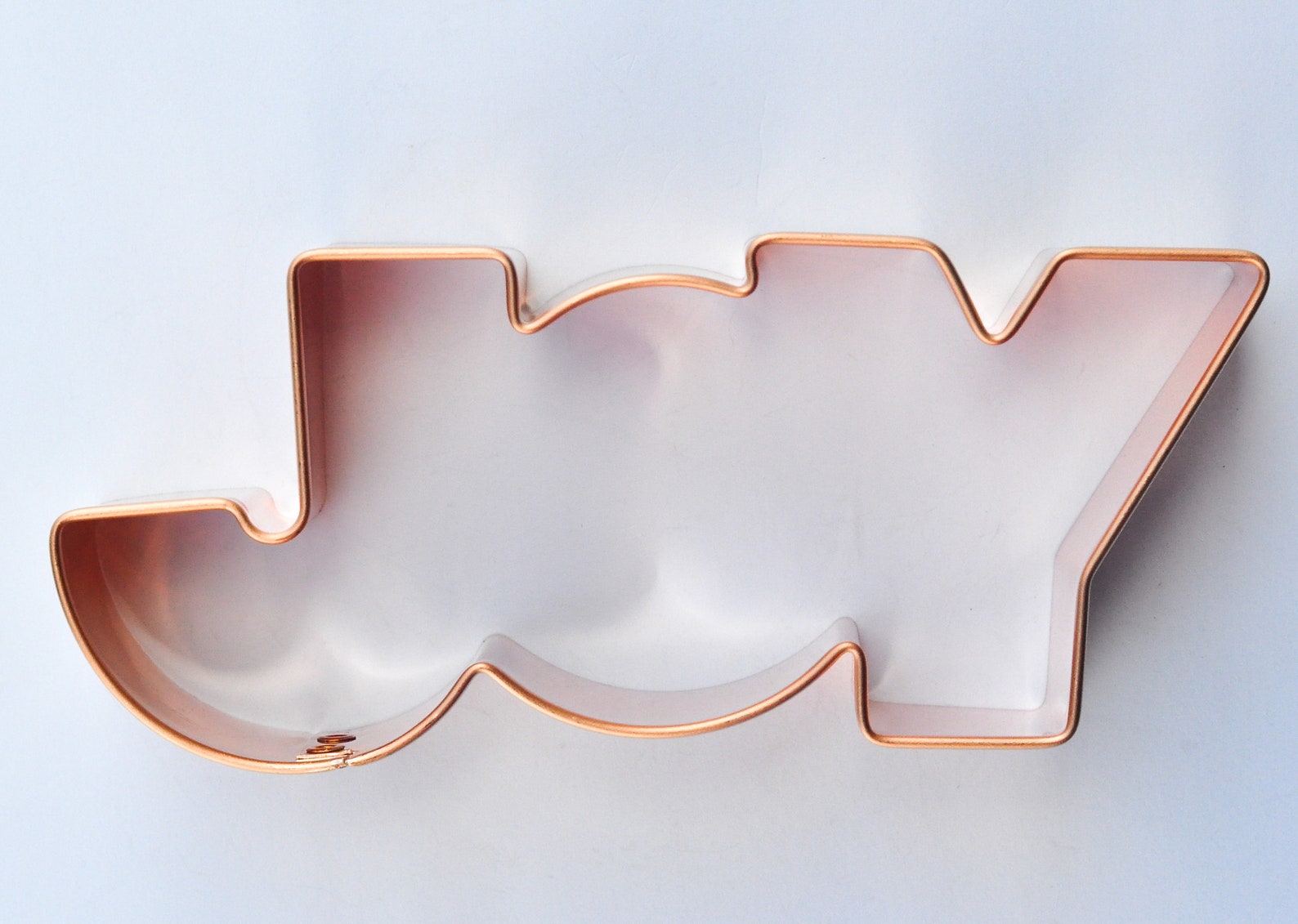 Joy Cookie Cutter by Ecrandal Copper Cookie Cutters Holiday - Etsy