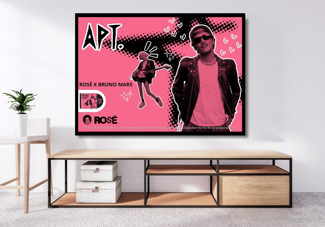 Rosé X Bruno Mars APT. Poster A Vibrant Tribute to Iconic Musical ...