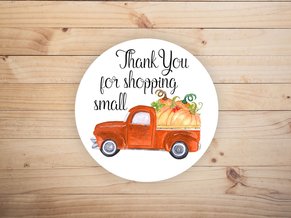 Fall Thank You Stickers Thank You for Shopping Small Labels | Etsy